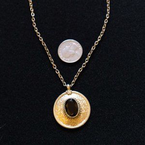 Emmons | Jewelry | Vintage Emmons Amber Colored Pendant Gold Tone ...